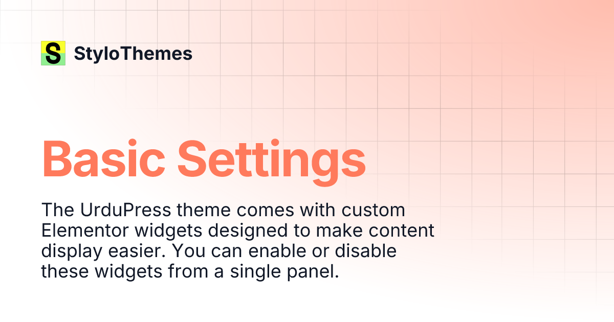 Basic Settings | UrduPress | StyloThemes